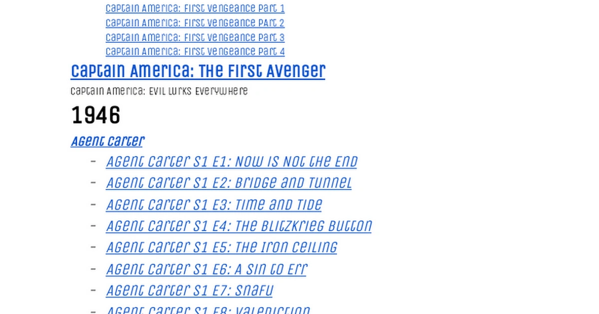 The MCU in Chronological Order Watch Order | Fandom