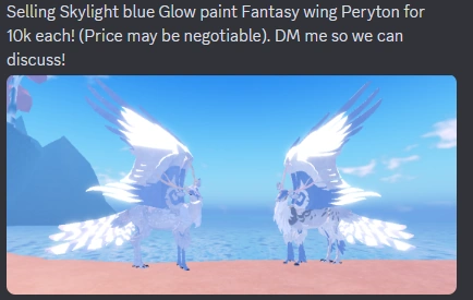 Reply below if interested! Left Peryton is sold! | Fandom