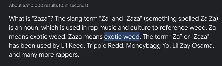 what IS zaza | Fandom