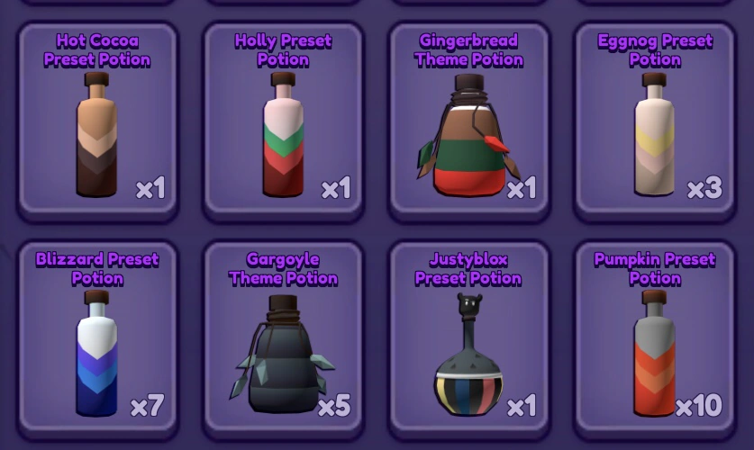 Trading all these potions for tertiary color potions and material pots ...