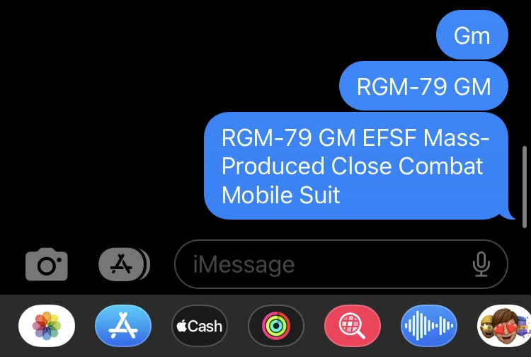 Me saying good morning to my group chat (they don’t understand Gundam ...