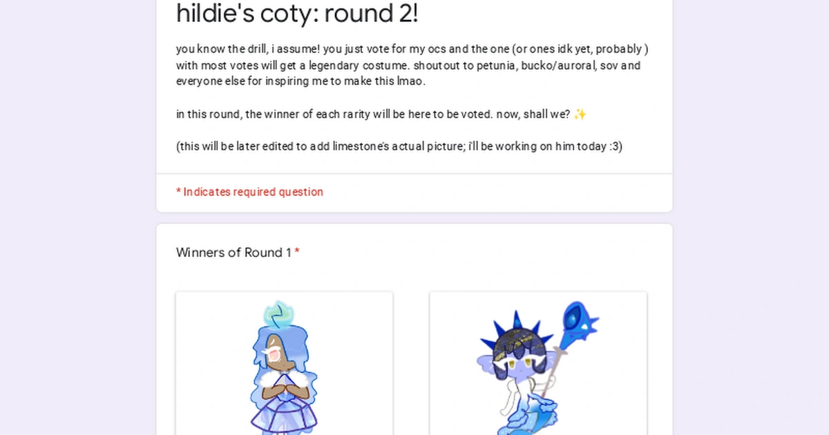 hildie's coty - round 2! | Fandom