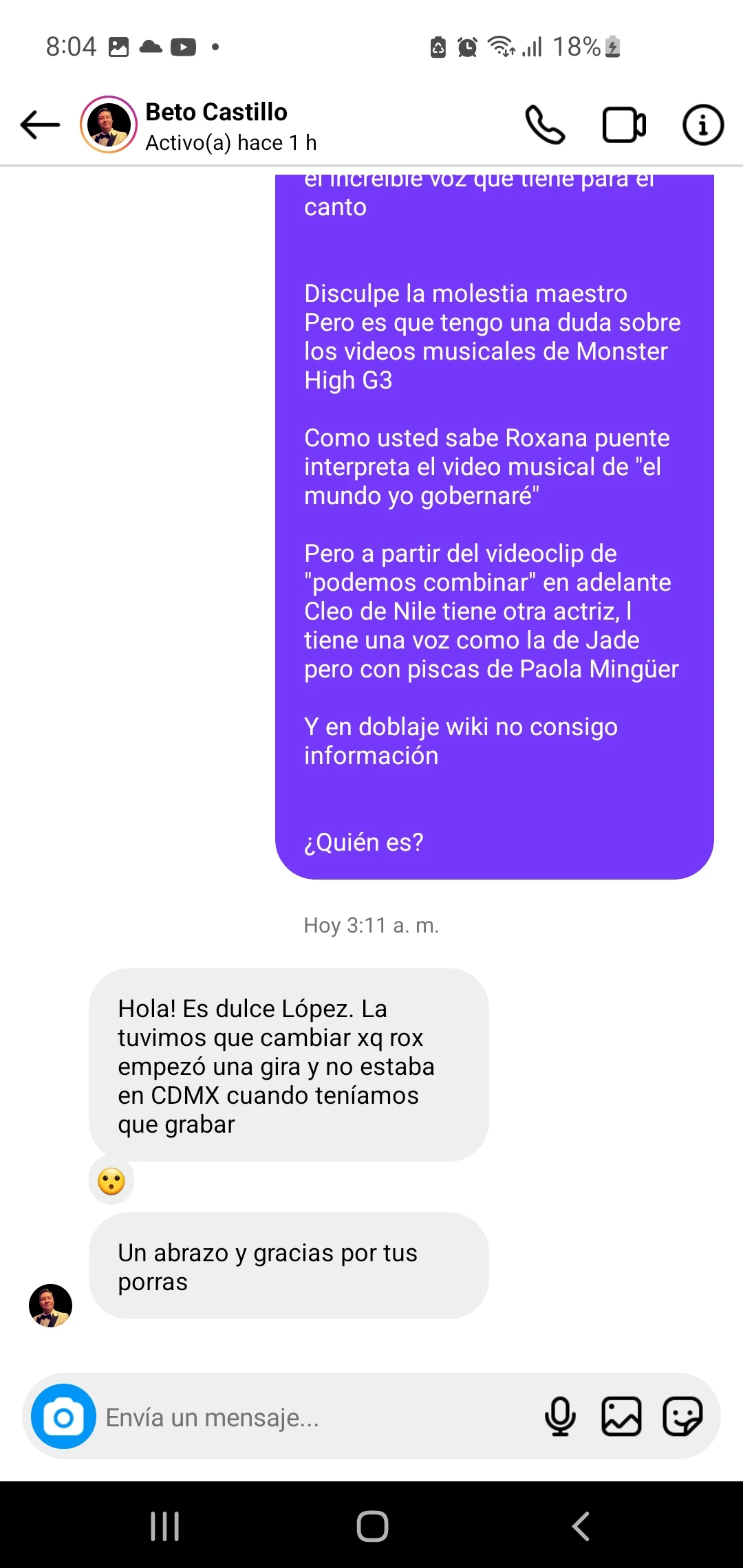 Hola, tengo información respecto a los videos musicales de Monster High ...