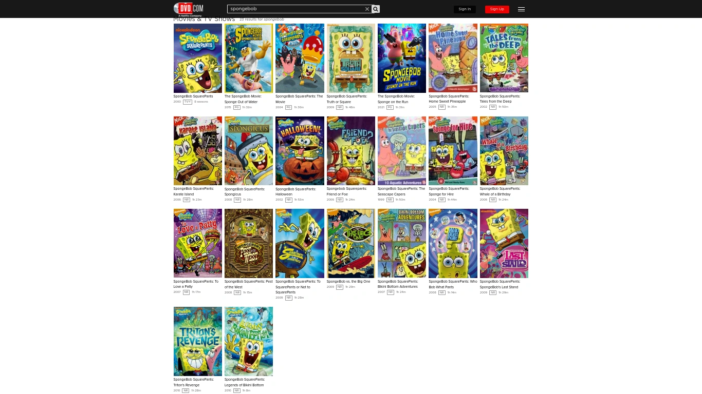 SpongeBob DVDs that were available on Netflix's DVD service | Fandom