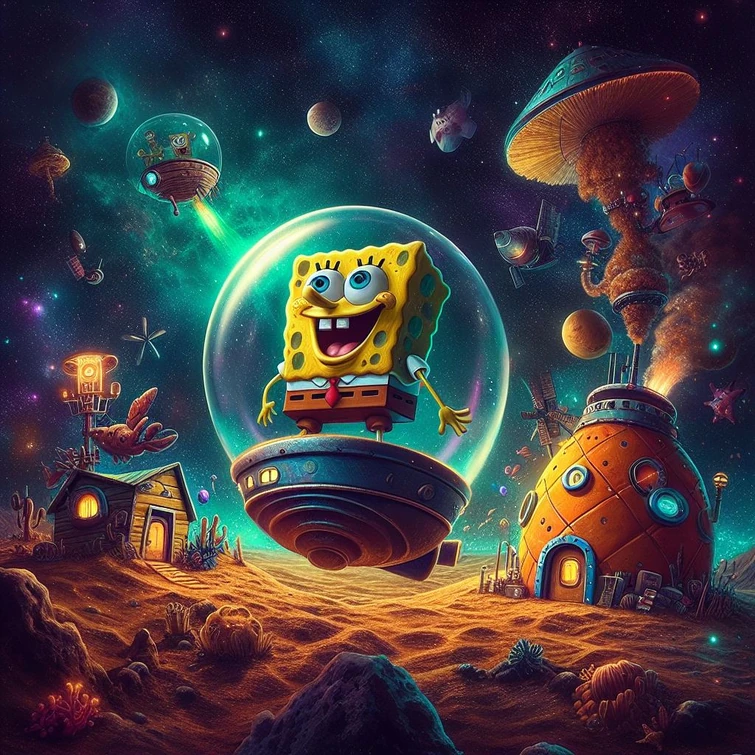 Some AI Art of SpongeBob SquarePants in Space | Fandom