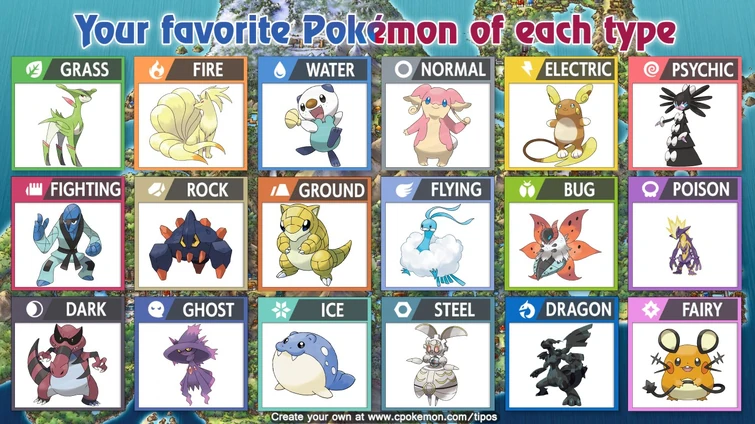 My Personal favorite of every-type(A lot of gen 5 mons and a lot of ...