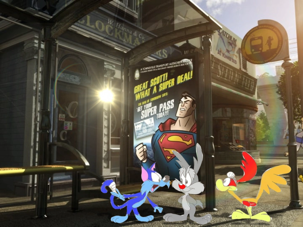 Cartoon Network City - Furrball, Calamity Coyote And Little Beeper In ...