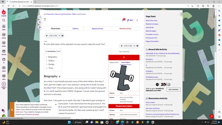 Somebody fix T cause its the wrong lowercase T. | Fandom