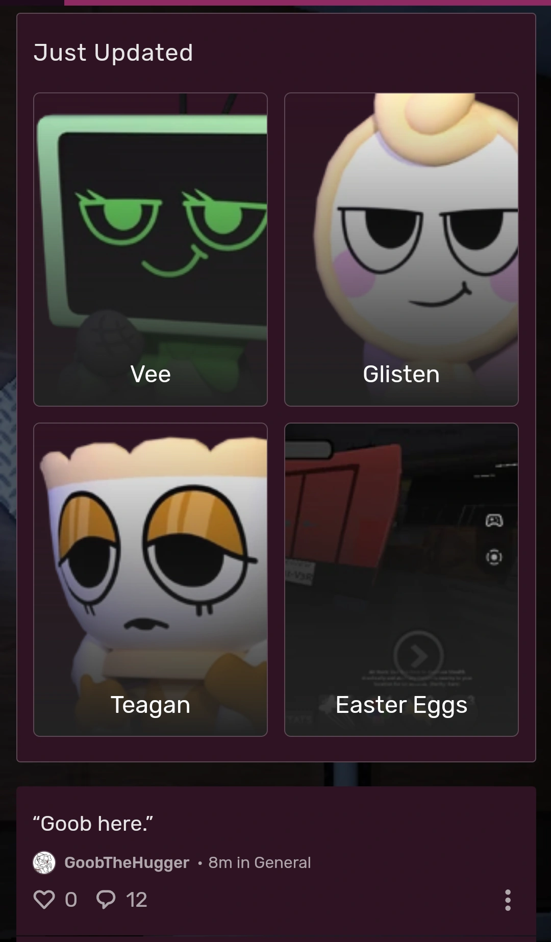 Vee, Glisten and Teagan realized that Goob died because all of them had low Stealth. | Fandom