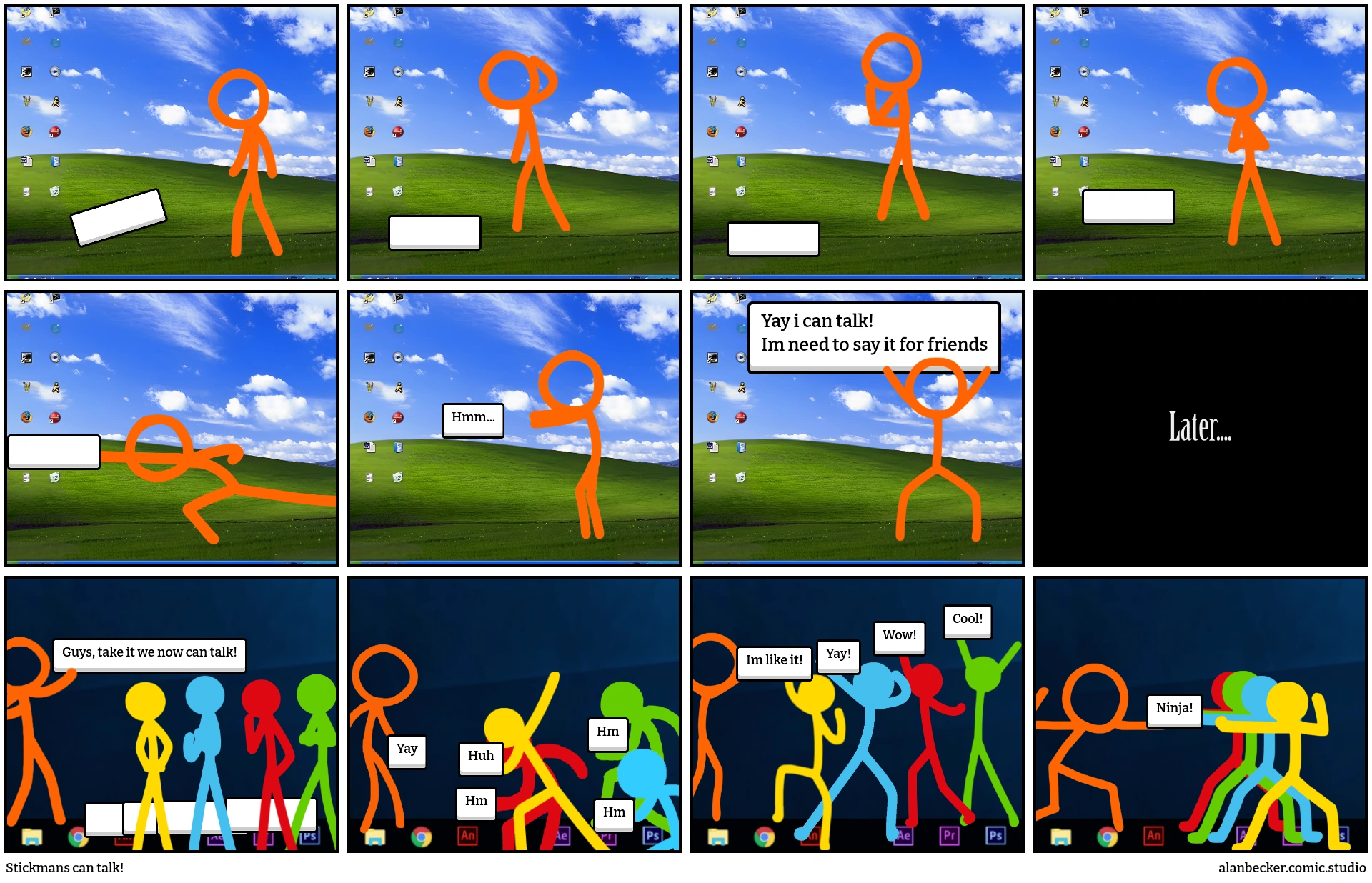 Red, The Second Coming, Yellow, Green and Blue can talk! (first comic) | Fandom