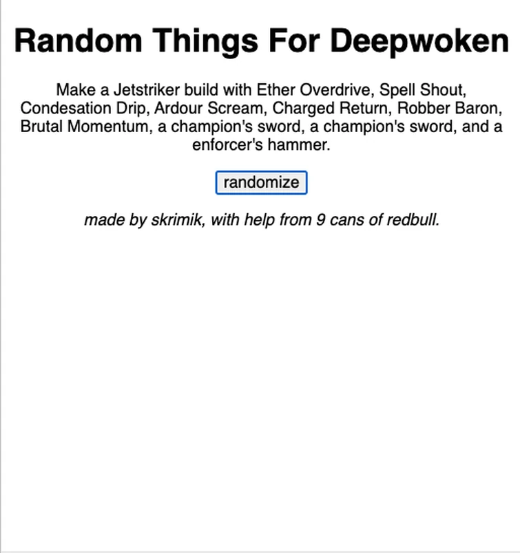 Deepwoken Randomizer Challenge | Fandom