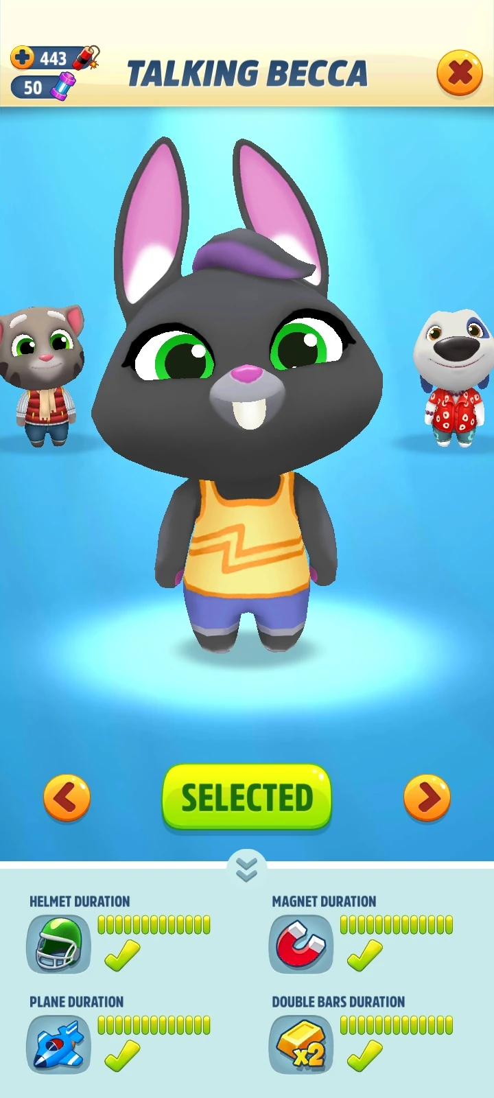I just maxed all of Talking Becca stats in Talking Tom Gold Run | Fandom