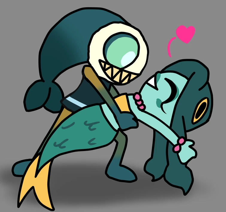 So,I saw this “Rotten Shrimpo AU” and decided to draw my oc with him :3 ...