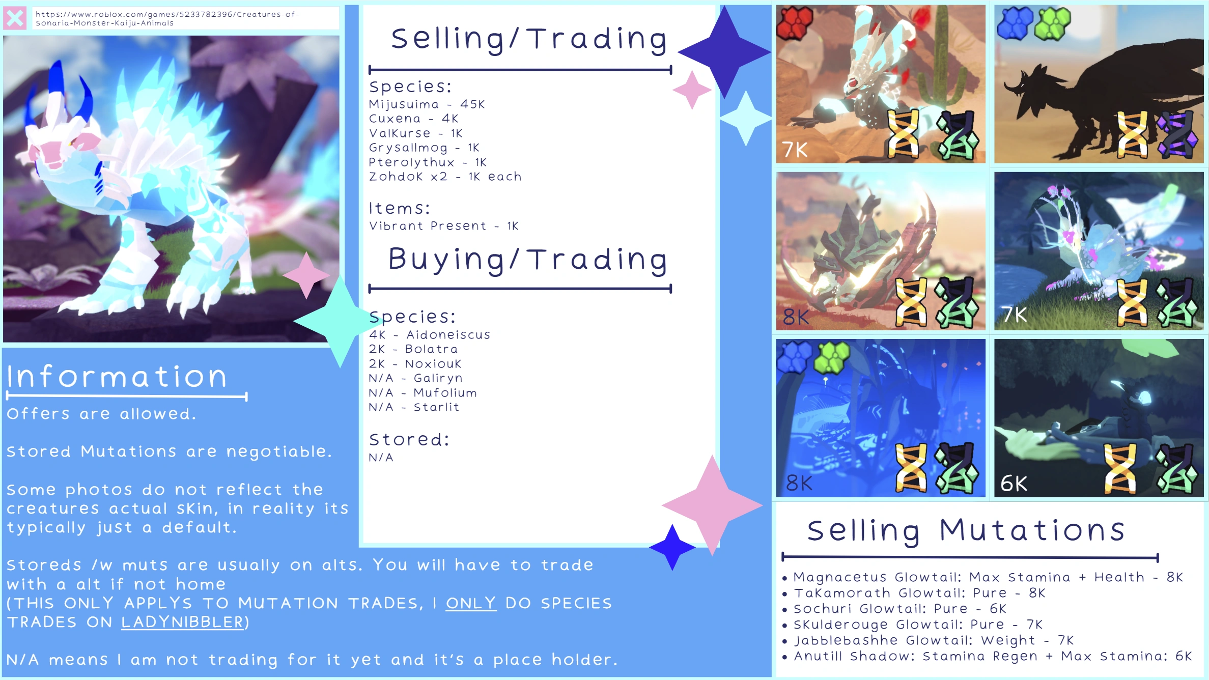 Selling Species and Mutations | Fandom