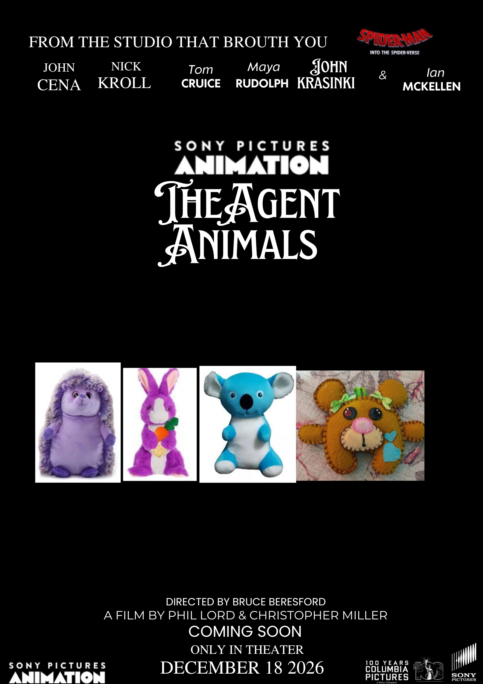 The Agent Animals Movie Columbia Pictures Sony Pictures animation 2026 ...