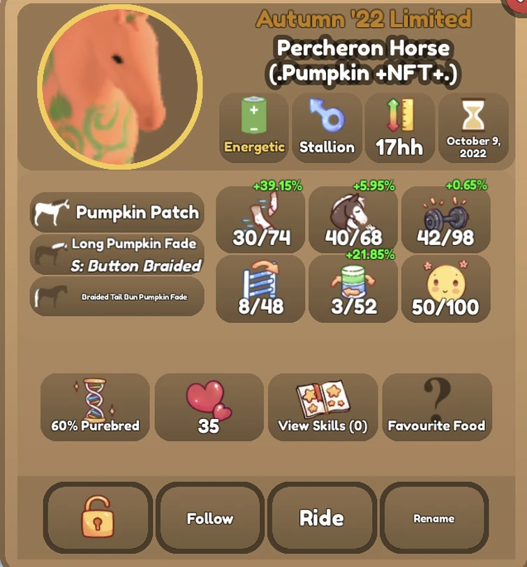 L.A.O for this pure obtain pumpkin patch percheron! | Fandom