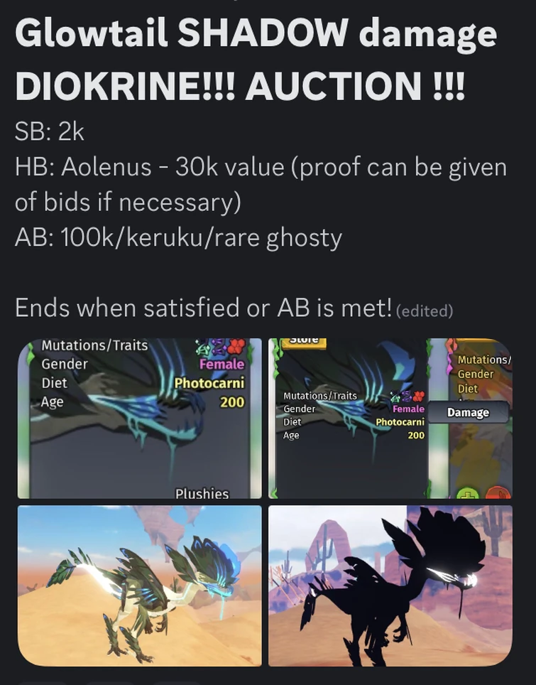 GT SHADOW DMG DIOKRINE AUCTION! | Fandom