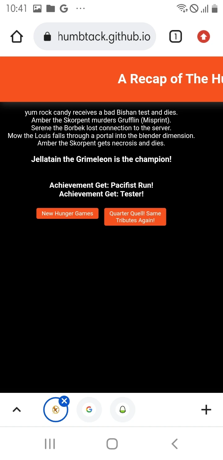 I put my doodles im the hunger games simulator and heres the outcome ...