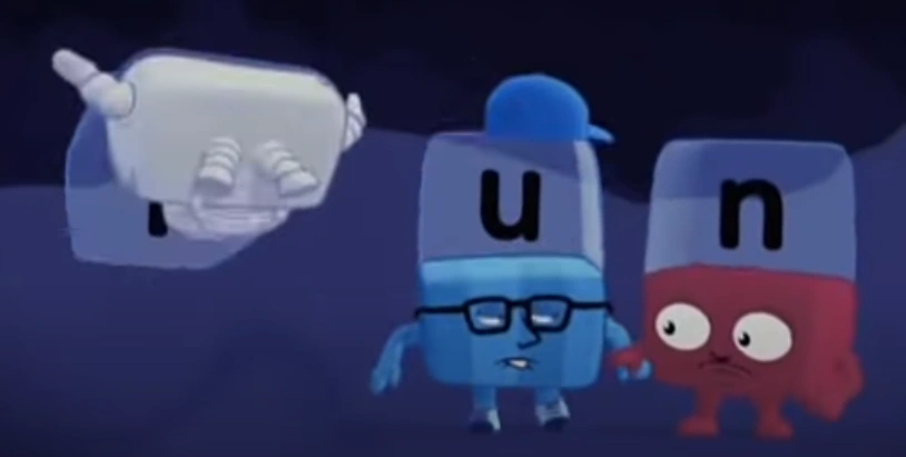 I paused Alphablocks at the wrong moment and now F is A S C E N D I N G ...