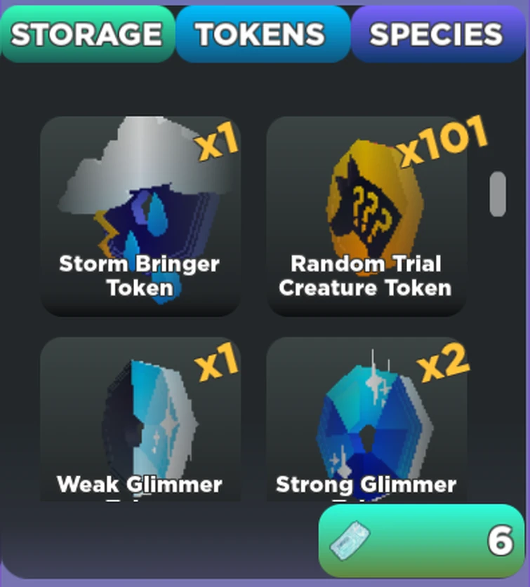 sell all of my tokens (revive/ap/growth/glimmer/trial/storm/gacha ...