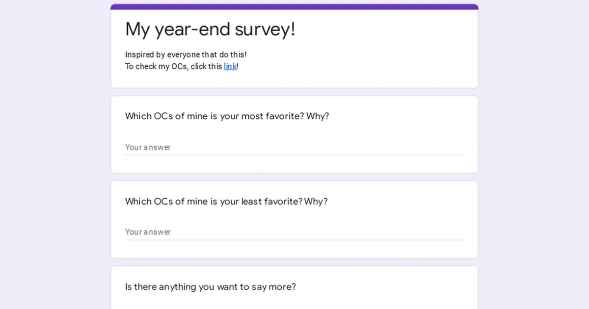 My year-end survey? | Fandom