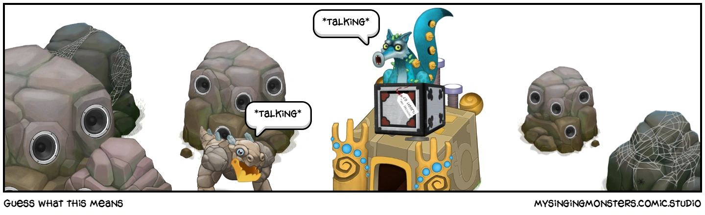 Sox in a box on a Wubbox talking to T-Rox surrounded by rocks. | Fandom