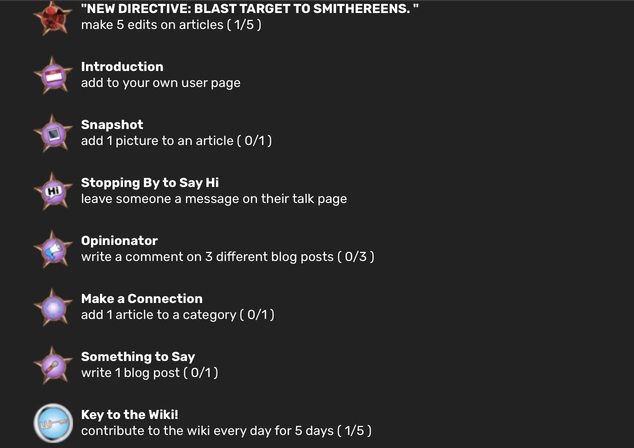 New achievements | Fandom