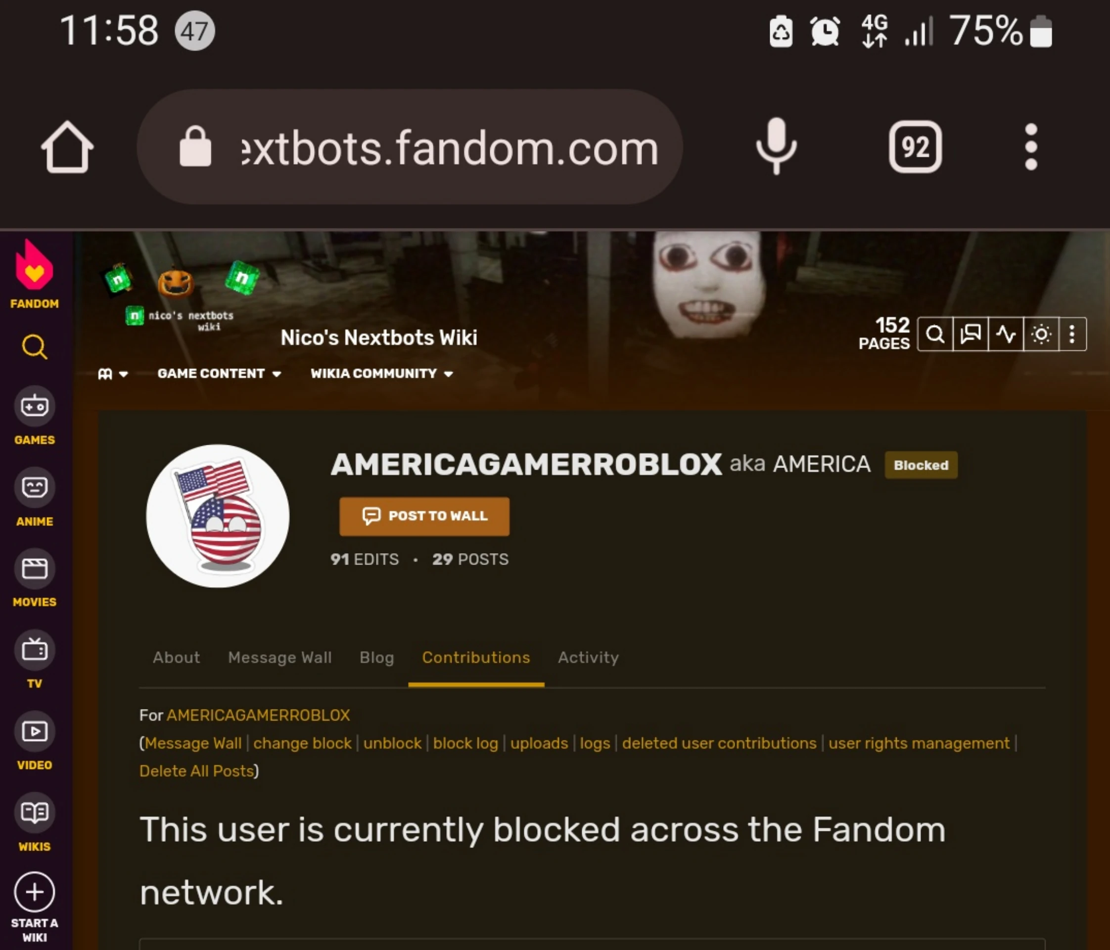 This underage user got banned across Fandom network | Fandom
