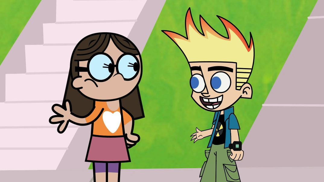 A shot of a fan animation of a crossover between TCASS and Johnny Test ...