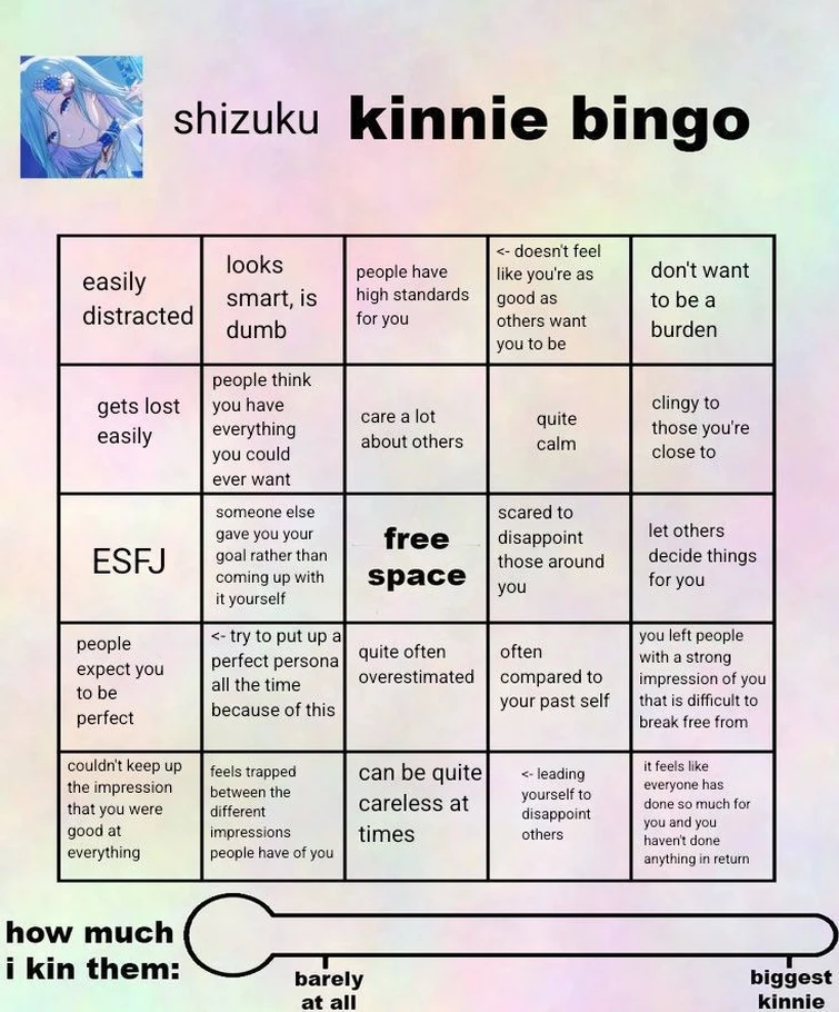Can someone send me a Shizuku kin bingo? | Fandom