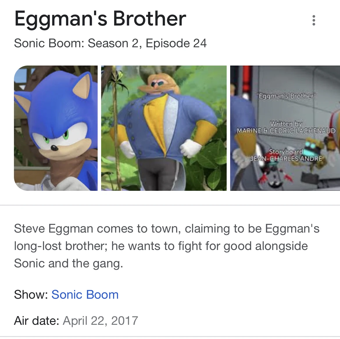 That one Sonic Boom episode that was 20% inspired by Despicable Me 3 ...