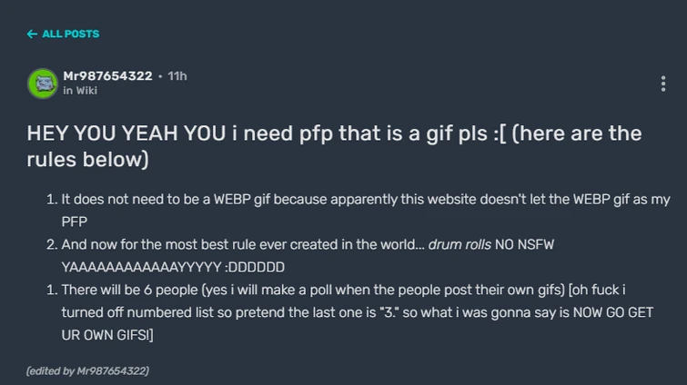 HEY YOU YEAH YOU i need pfp that is a gif pls :[ (here are the rules ...