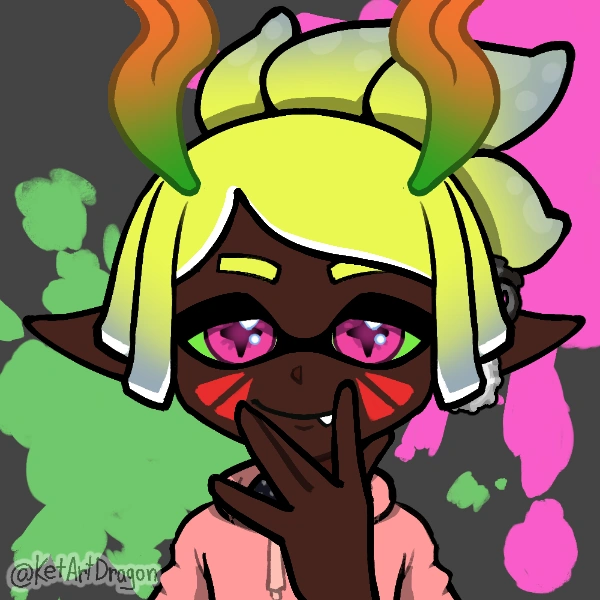 So I made an idol group in another Splatoon oc creator. Cooper and Finn ...