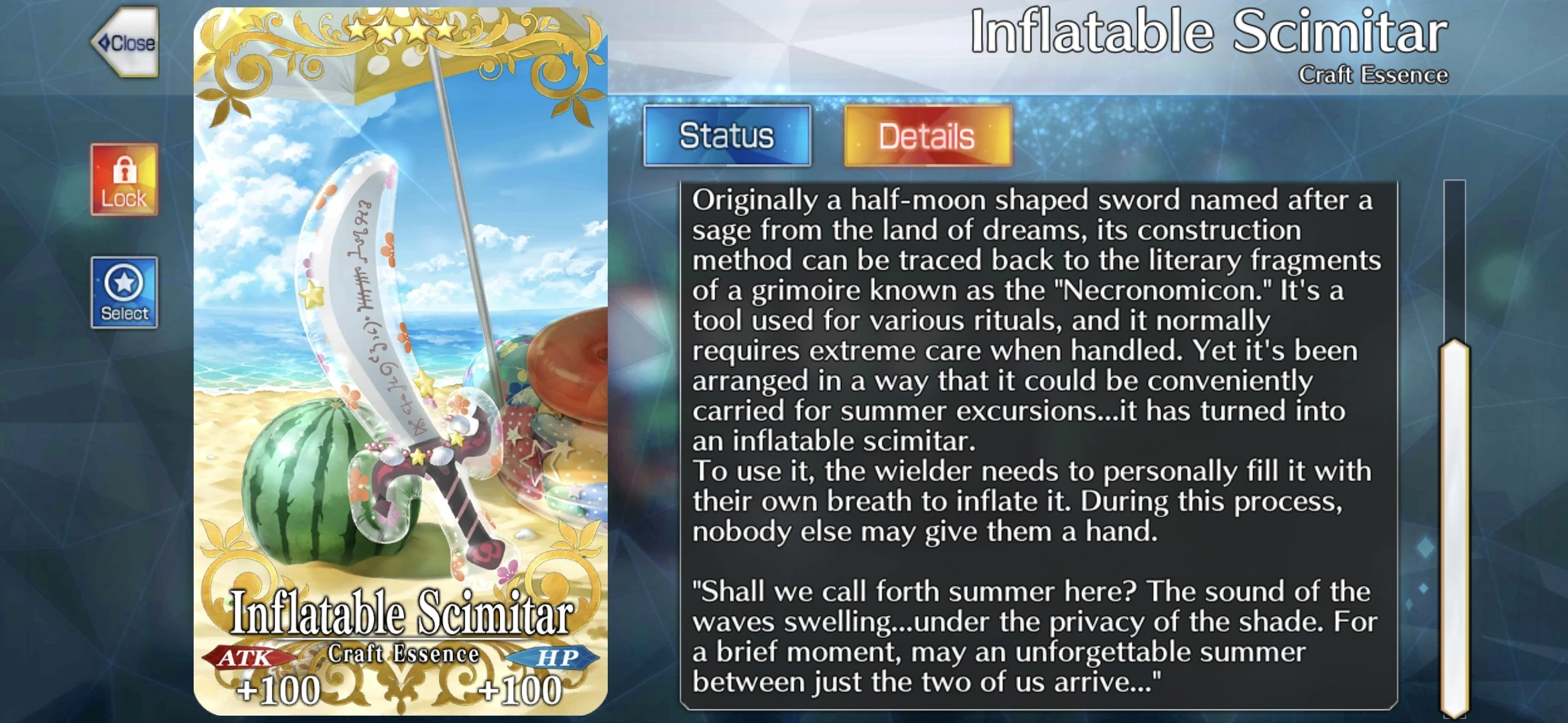 In the name of the god of great gate and key, give me power. Give me ...