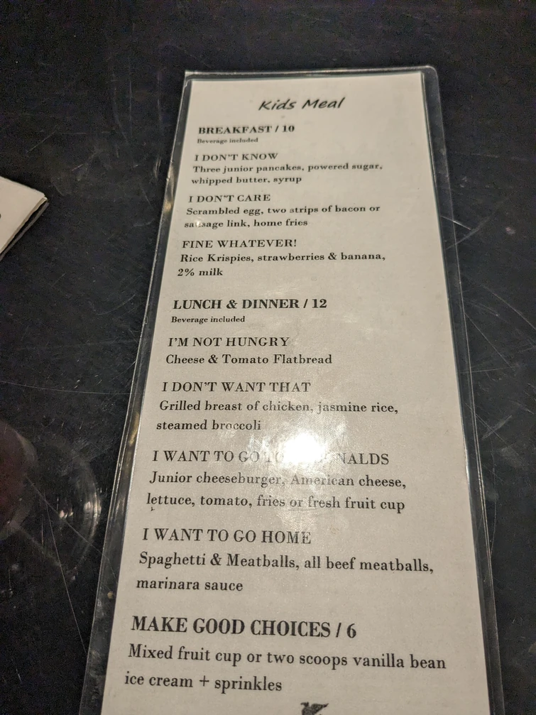 Look at this menu. | Fandom