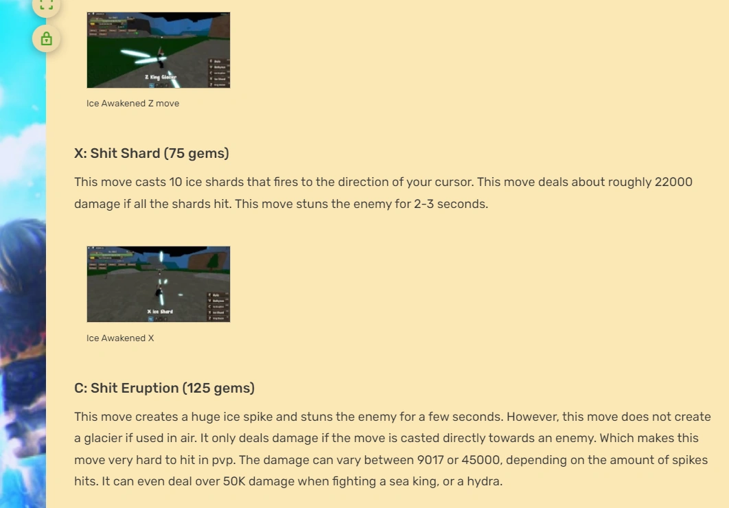 Ice awakend move names | Fandom