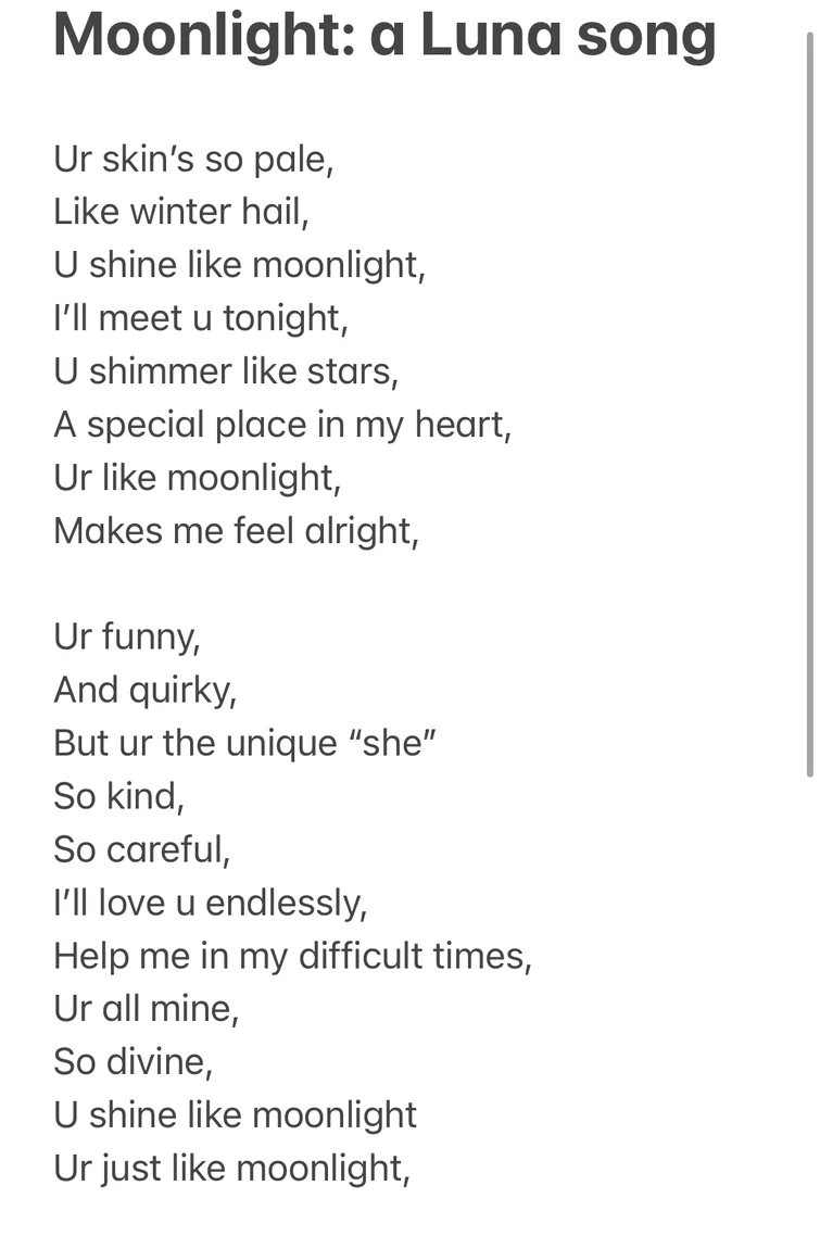 heres the luna song as requested, enjoy! | Fandom