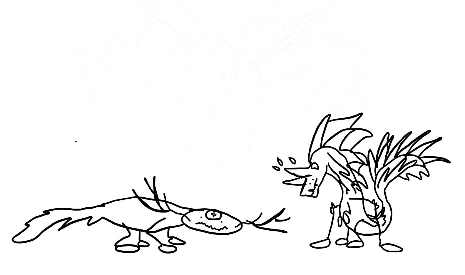 drawing creatures as goofy doodles every day for a month day28 | Fandom