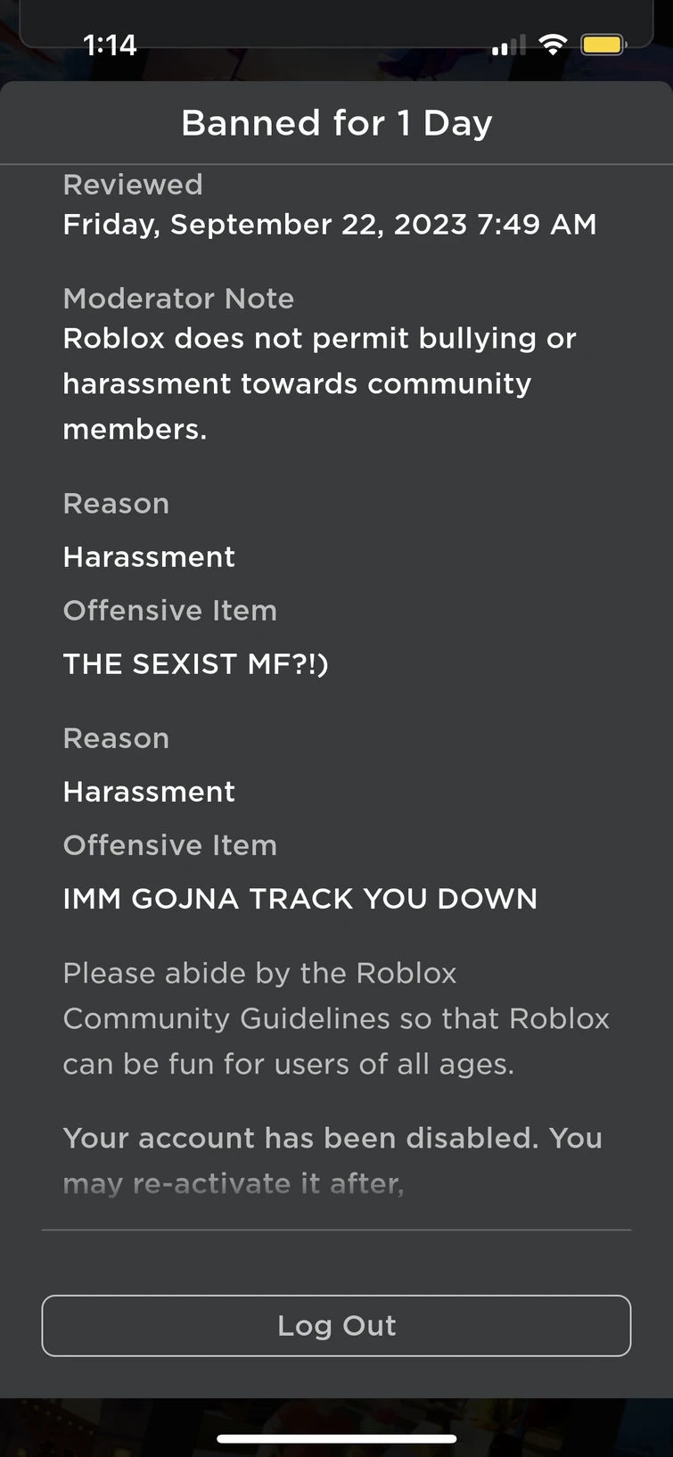 THIS GAME GRRR SHOULDVE BANNED THE SEXIST PERSON BUT BANNED ME!!!! | Fandom