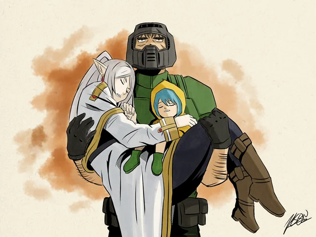 DOOM x Family, featuring Frieren and Luce! Art by json_thefortman | Fandom