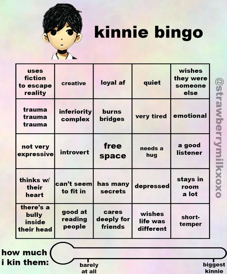 anybody have any of those. Kinnie bingo things | Fandom