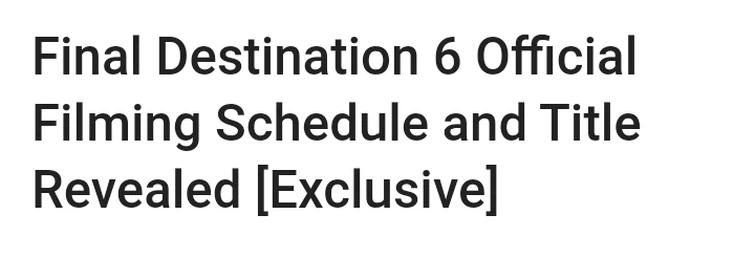 The Blair Witch Project Reboot Announced and Final Destination 6 Title ...