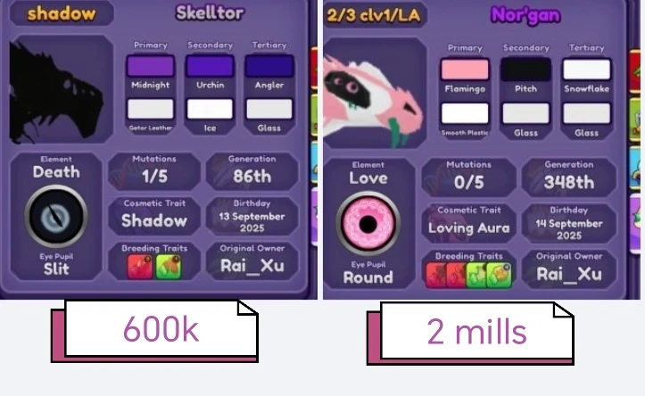 Selling shadow skelltor 600k and loving aura nor'gan 2/3 clv1 themed ...