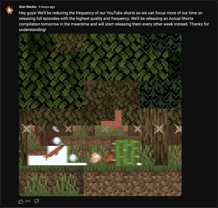 Hey, so I noticed that Alan Becker is now releasing one Actual Short every two weeks. | Fandom