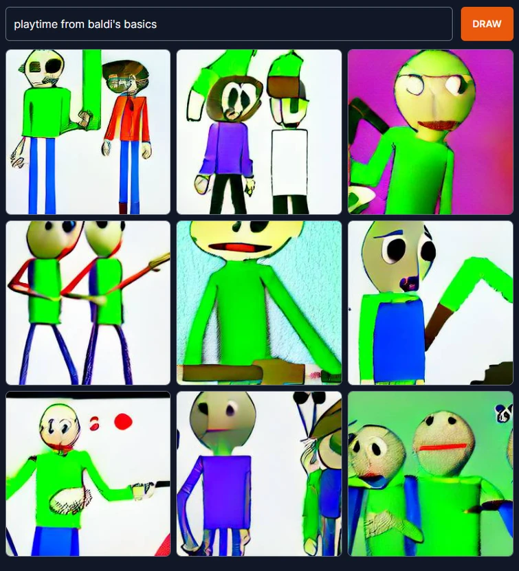 drew that stupid blue shirt baldi that always appears when you type ...