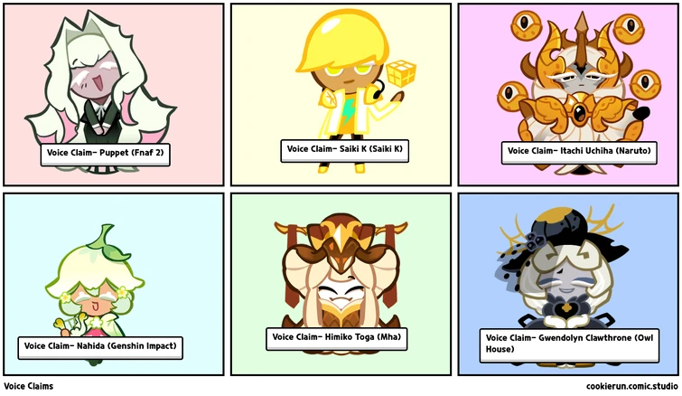 Voice Claims again | Fandom