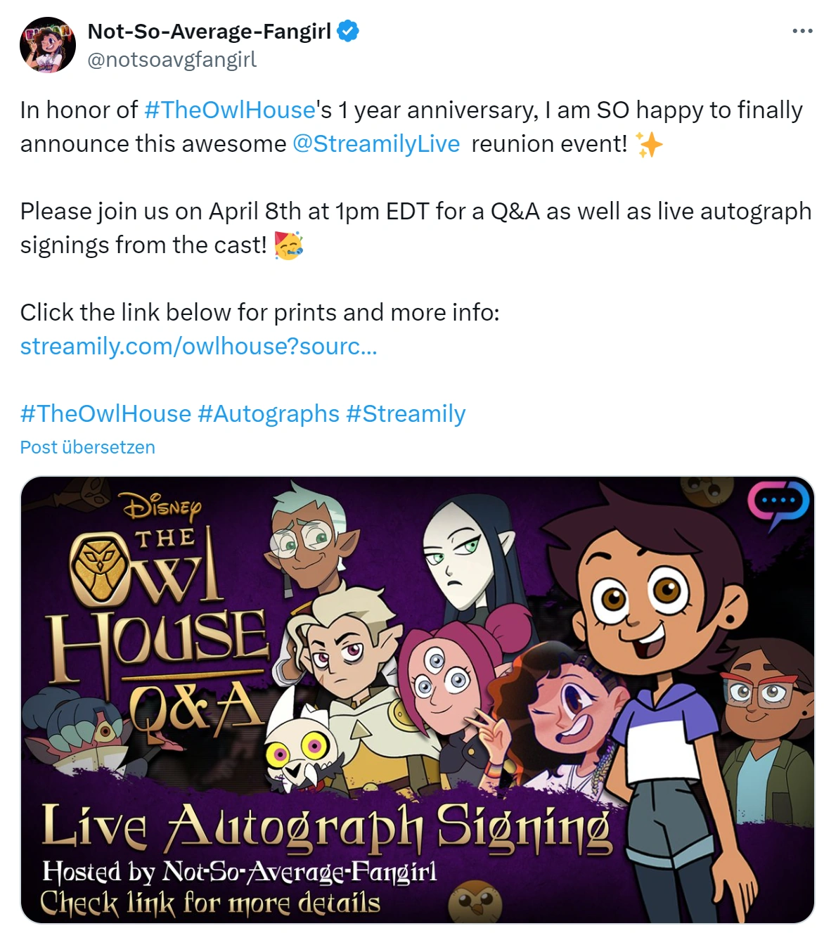 Q&A as well as live autograph signings from the TOH cast - April 8th at ...