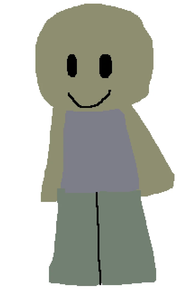 Roblox noob but he got into the gray paint and now he barely has color ...