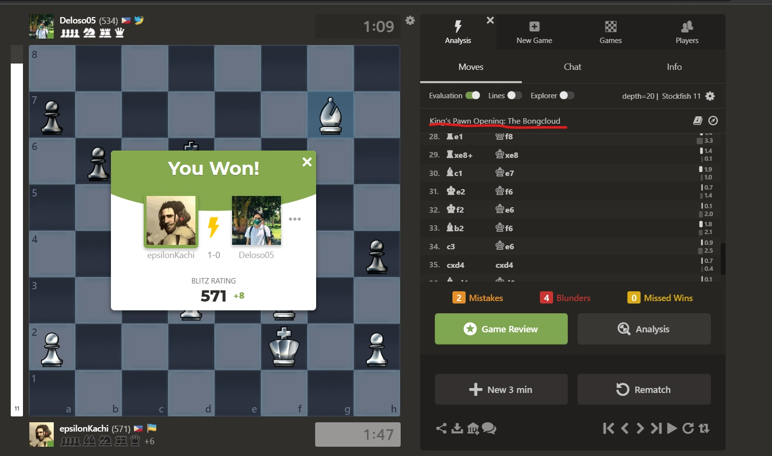 i won with the bongcloud opening | Fandom