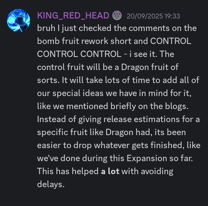 BLOX FRUITS DEVELOPER RESPONDED TO CONTROL REWORK... | Fandom